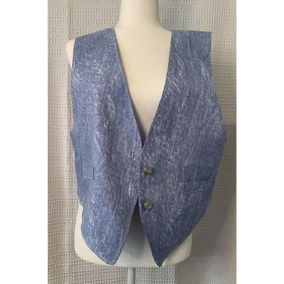 Jean | Jackets & Coats | Acid Wash Denim Jean Vest Country 8s Retro Western Fashion Size Medium ...
